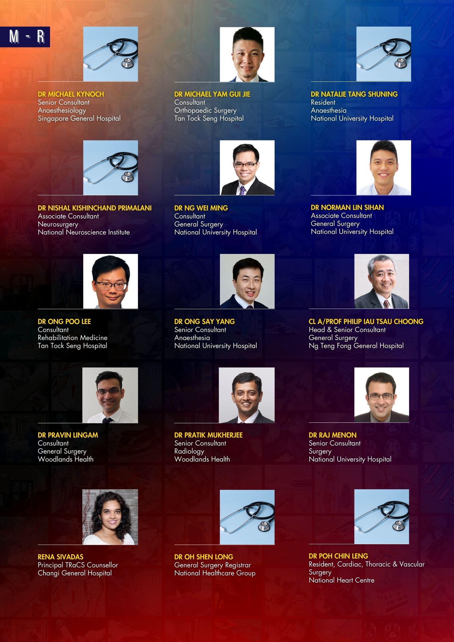 Speakers - Singapore Trauma and Acute Care Conference